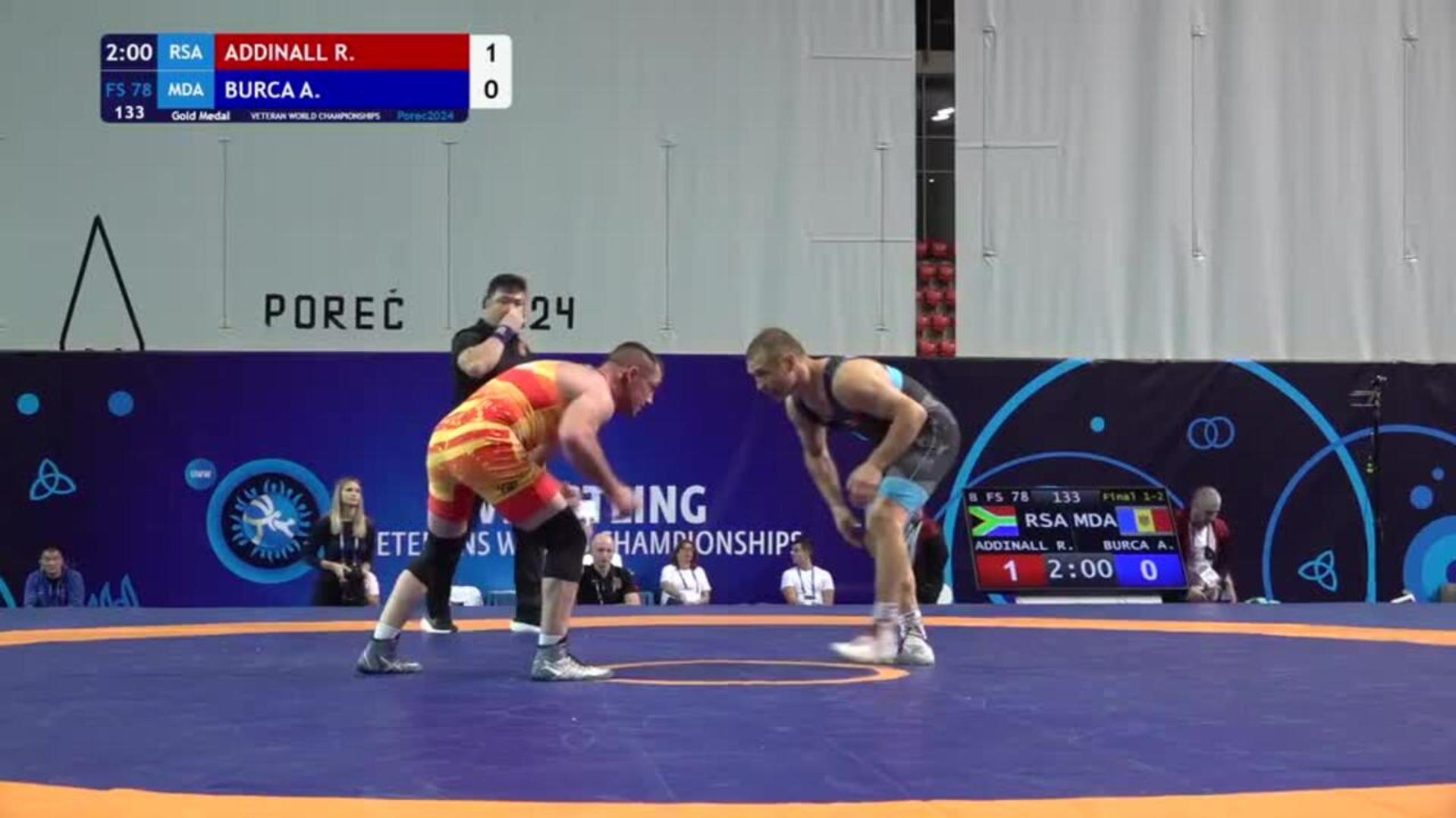 Richard Brian ADDINALL (RSA) vs. Alexandru BURCA (MDA) | VETERAN WORLD ...